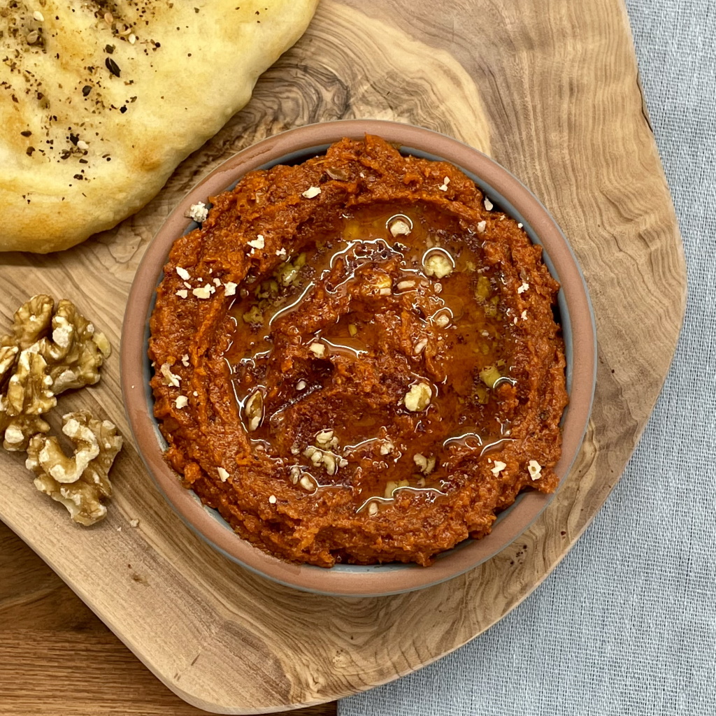 Red Pepper & Walnut Spread - Acuka | The Vegan Planet Kitchen